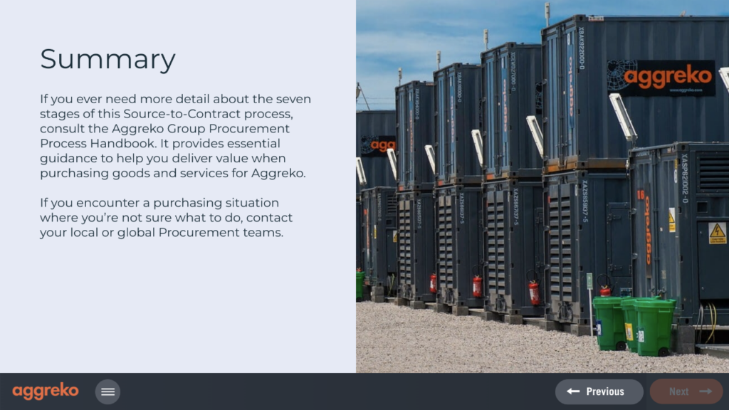 Aggreko - Articulate Storyline eLearning module and supporting assets